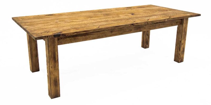 8 Foot Farm Table – Rustic – Columbia Tent Rentals